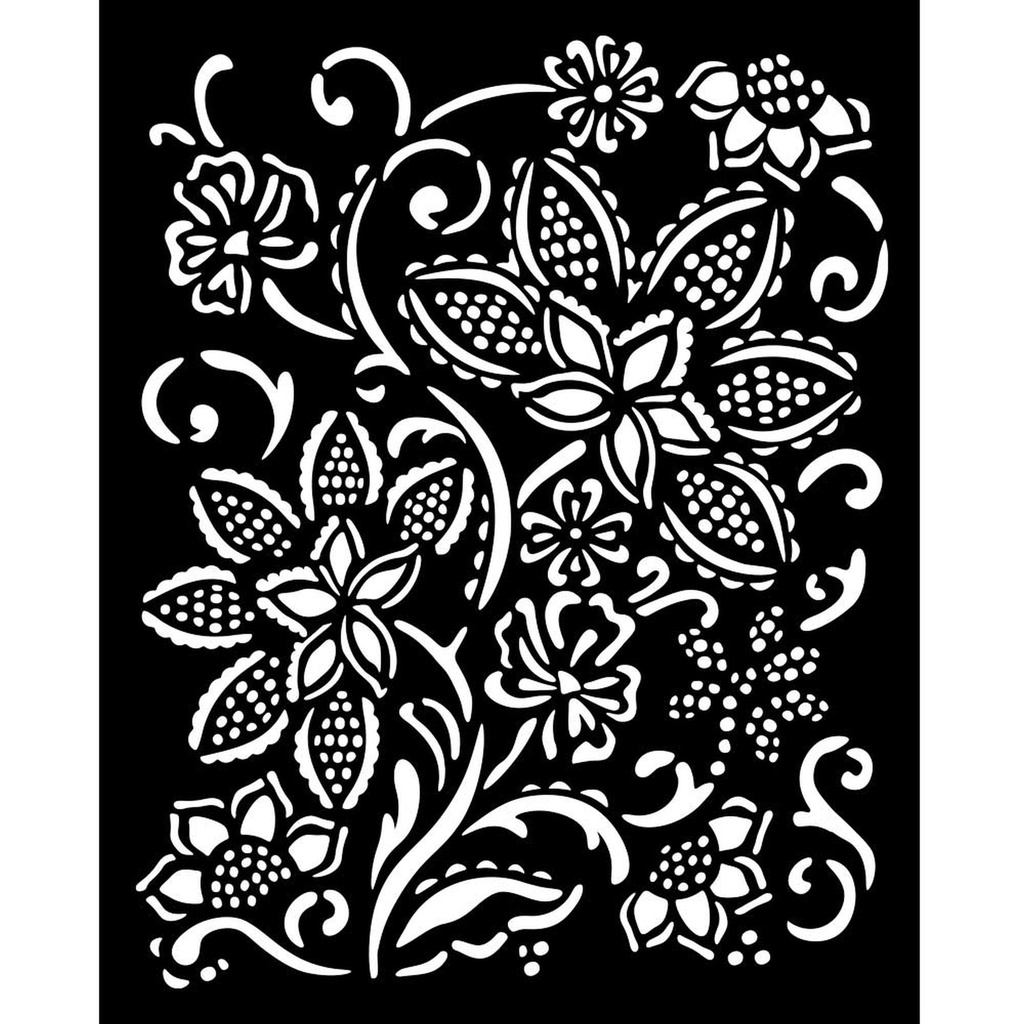 Stamperia - Timeless - Batik Flowers Stencil (20cmx25cm) | Personal ...