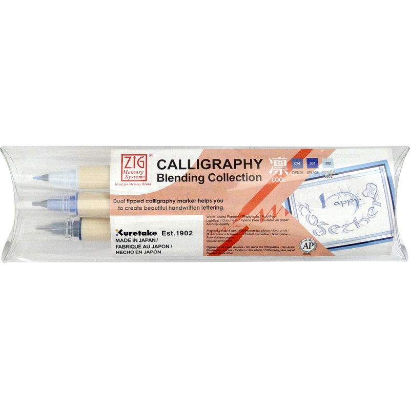 Zig Memory Calligraphy x3 Cool3 Colour Blending Set - Cool | Personal ...